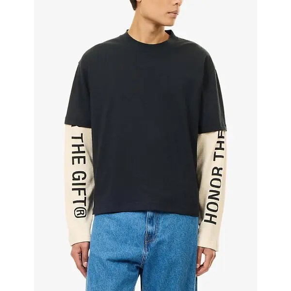 HONOR THE GIFT Honor Waffle Double-sleeve Cotton Top