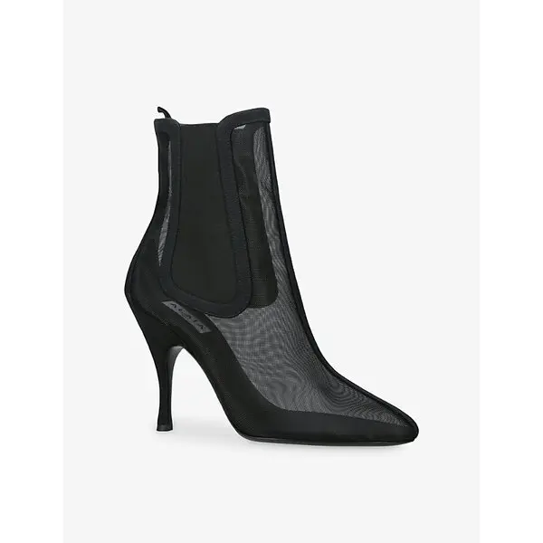 AZZEDINE ALAIA Semi-sheer Mesh Heeled Ankle Boots