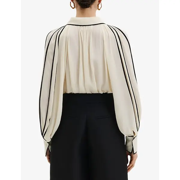 MALINA Bea Contrast-edge Chiffon Blouse