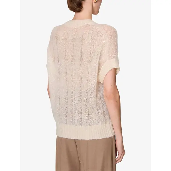 JOSEPH Mar V-neck Mohair And Silk-blend Top