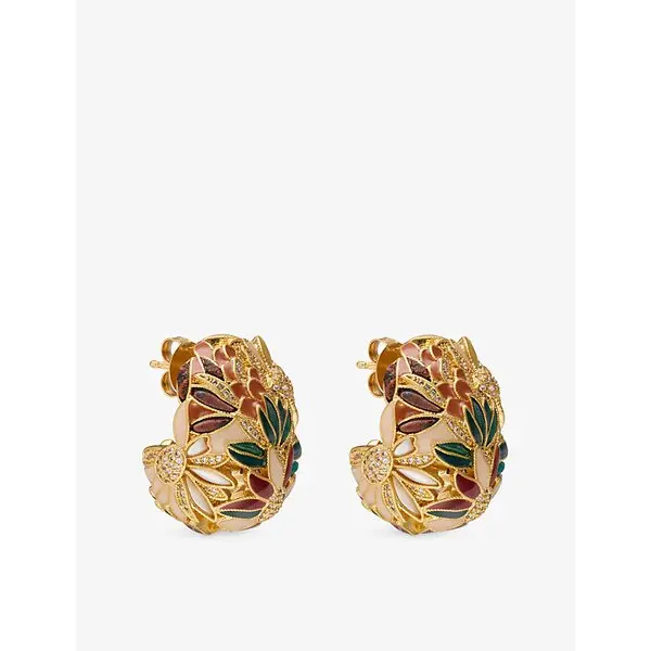 Zimmermann Botanica Crystal-embellished Gold-plated Brass Stud Earrings