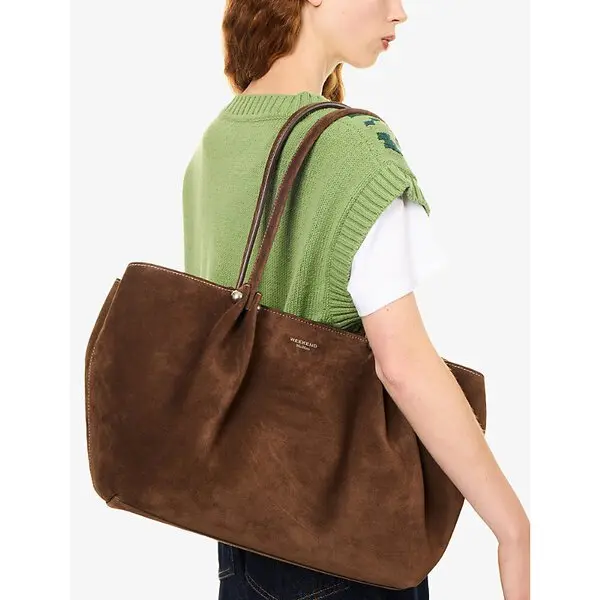 Max Mara Pasticcino Suede Tote Bag