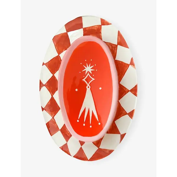 LAETITIA ROUGET X Pangea Shooting Star Medium Stoneware Oval Platter