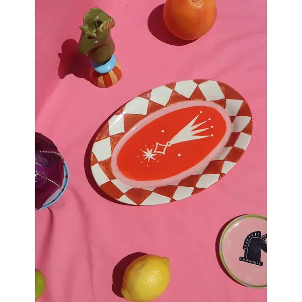 LAETITIA ROUGET X Pangea Shooting Star Medium Stoneware Oval Platter