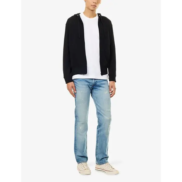 Play Comme Des Garcon Zip-up Heart-motif Back Jersey Hoody