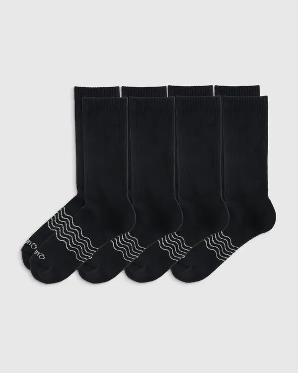 Quince Merino Crew Socks 4-pack - Black