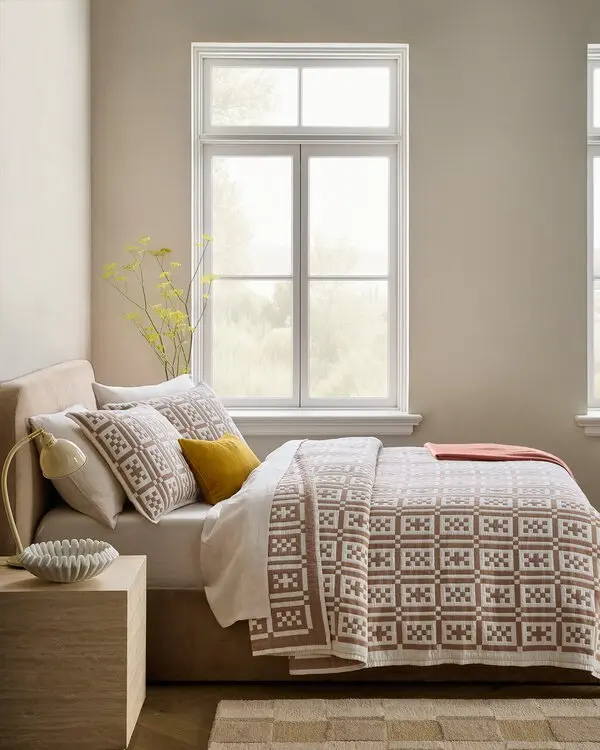 Quince Jacquard Geo Coverlet Set - Latte