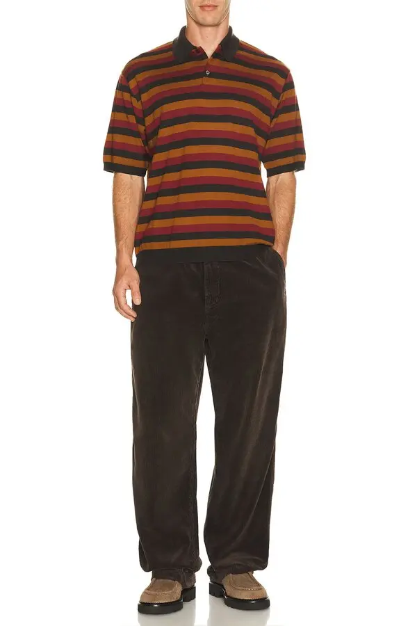 VOWELS Long Sleeve Knitted Stripe Polo