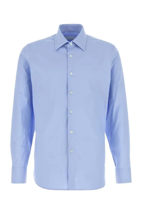 Prada Light Stretch Poplin Shirt - Blue