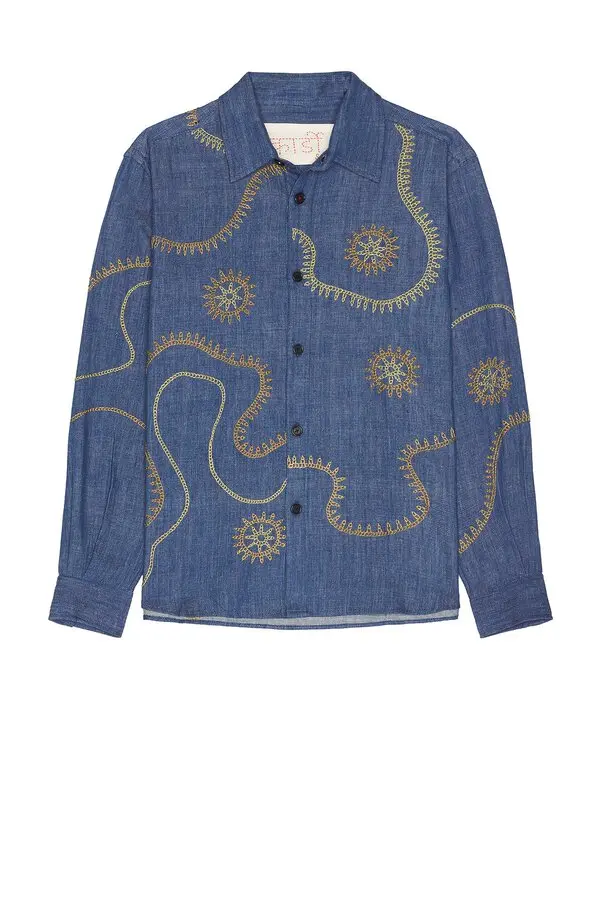 KARDO Luis Shirt In Olive - Chambray