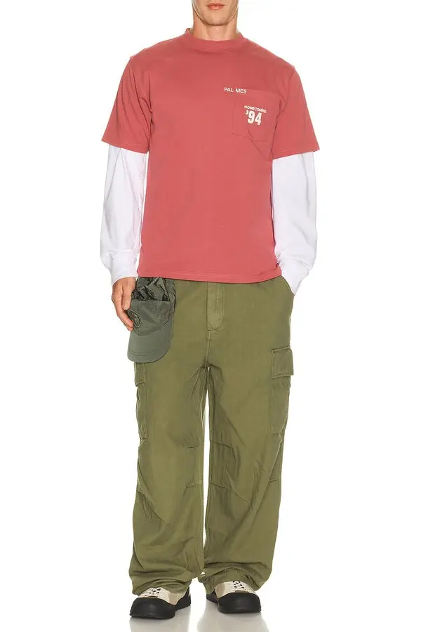 PALMES Herringbone Cargo Trousers