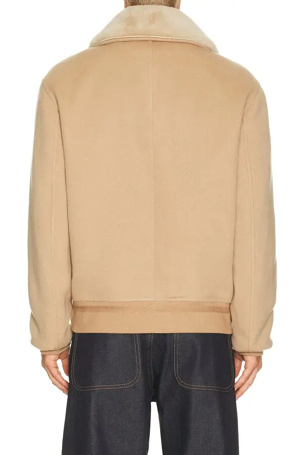 Gabriela Hearst James Bomber Jacket With Shearling Collar
