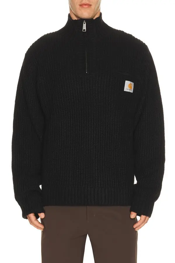 Carhartt Work In Progress Detroit Half Zip Sweater - Black