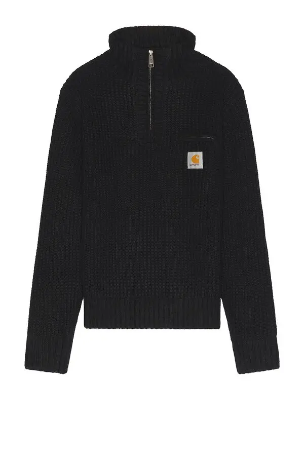 Carhartt Work In Progress Detroit Half Zip Sweater - Black