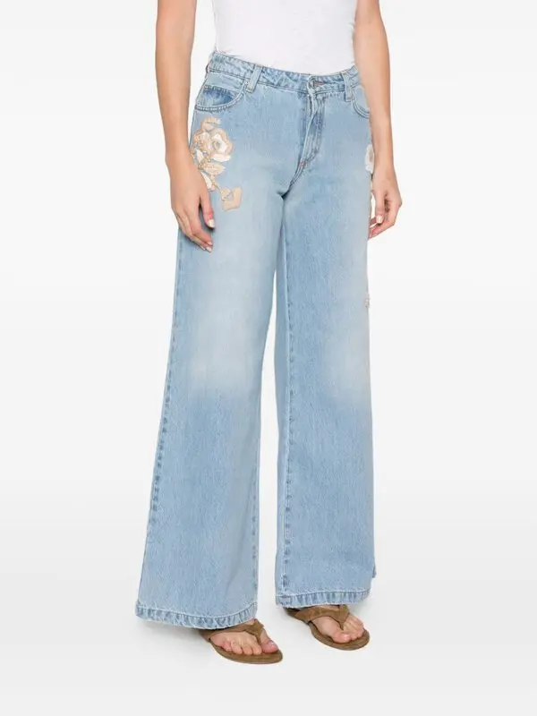 Ermanno Scervino Embroidered Denim Jeans