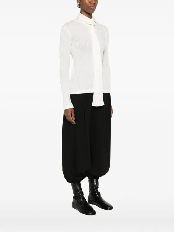 TOTEME Ribbed Bow Blouse