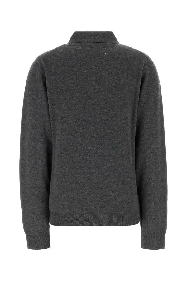 MAISON MARGIELA Graphite Wool Polo Shirt