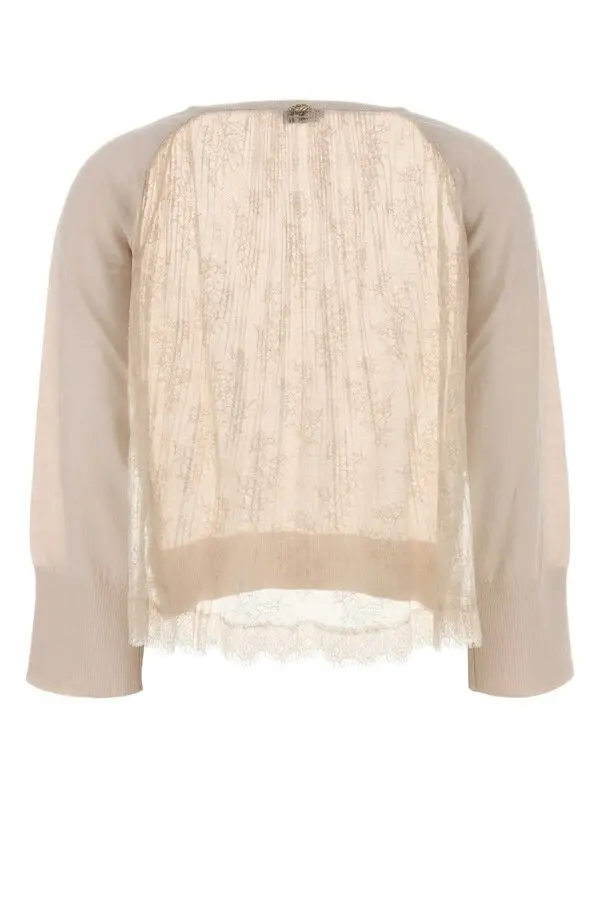 Blumarine Sand Wool Sweater - Brown