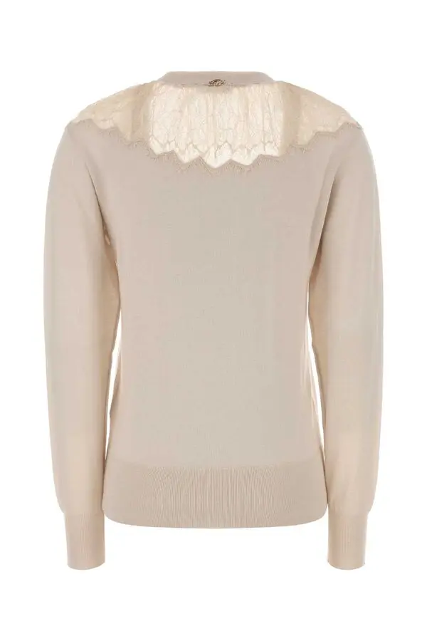 Blumarine Sand Wool Cardigan - Brown