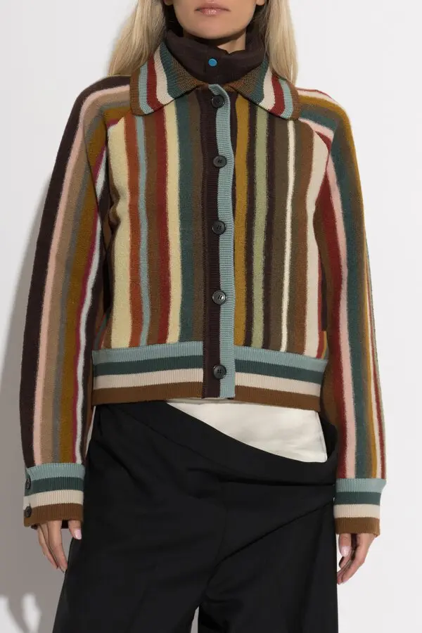 Paul Smith Wool Cardigan With Collar