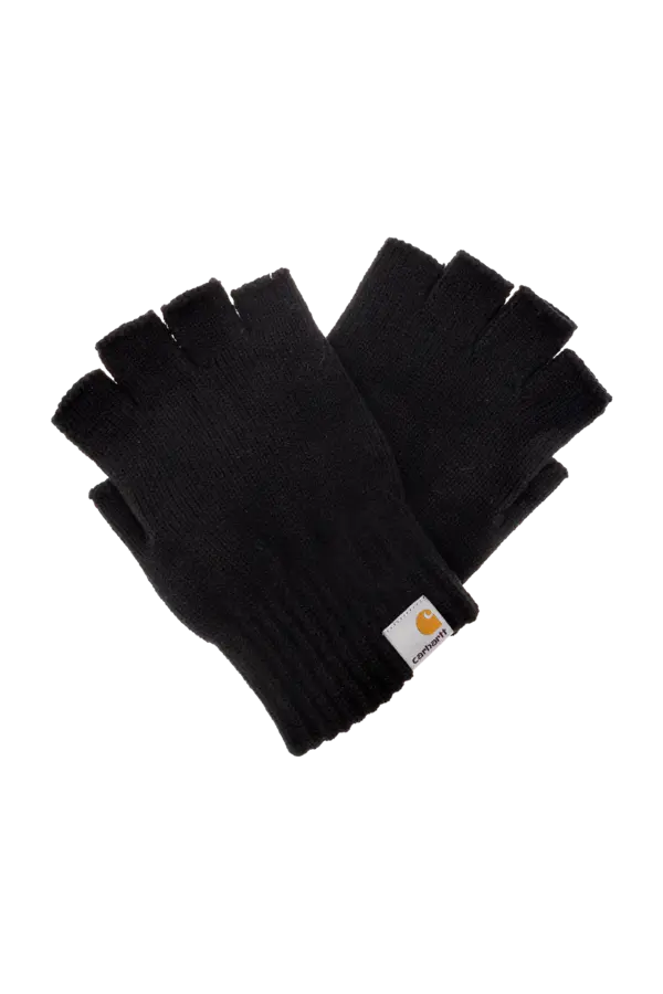 Carhartt Work In Progress Knit Fingerless Mittens With Logo By