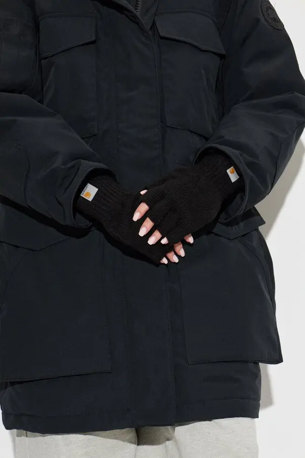 Carhartt Work In Progress Knit Fingerless Mittens With Logo By