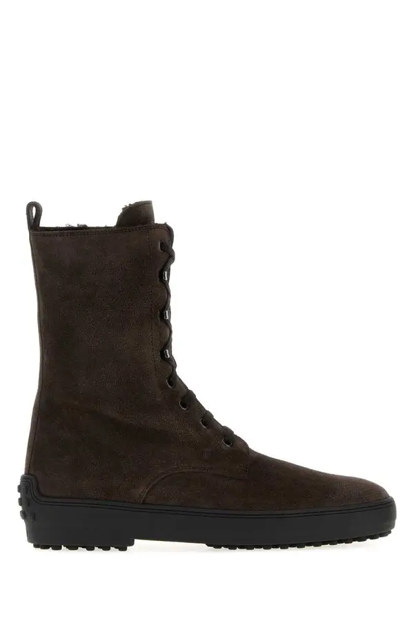 TOD'S Dark Suede Ankle Boots - Brown