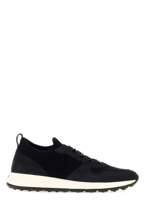 TOD'S Navy Suede And Knit Sneakers - Multicolor