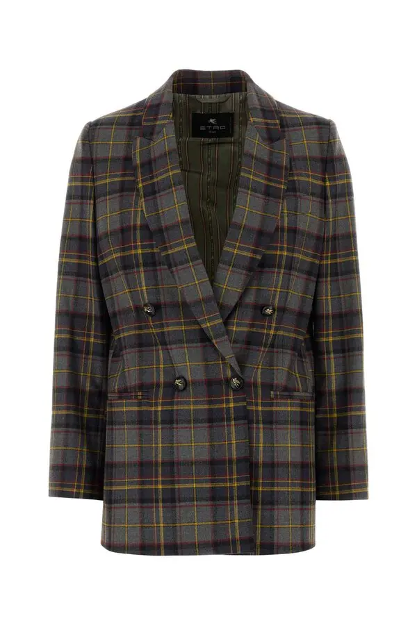 Etro Embroidered Stretch Wool Blazer