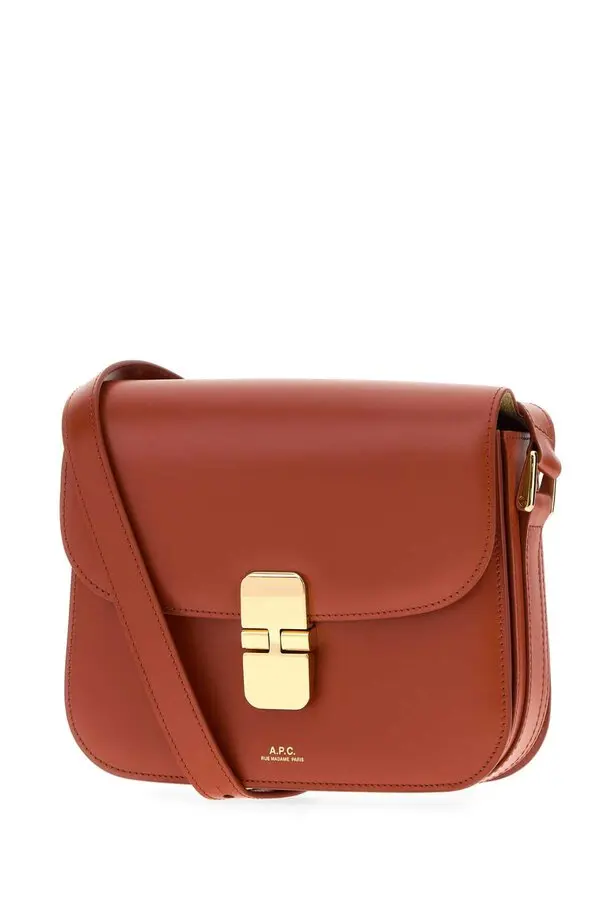 A.p.c. Brick Leather Small Grace Crossbody Bag - Red