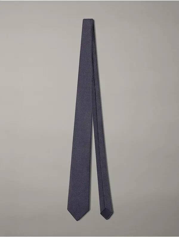 Calvin Klein Indigo Houndstooth Tie - Ck Black