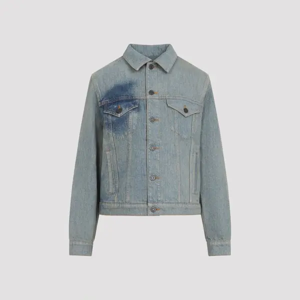 JEAN PAUL GAULTIER Denim Jacket With Face Print - Blue