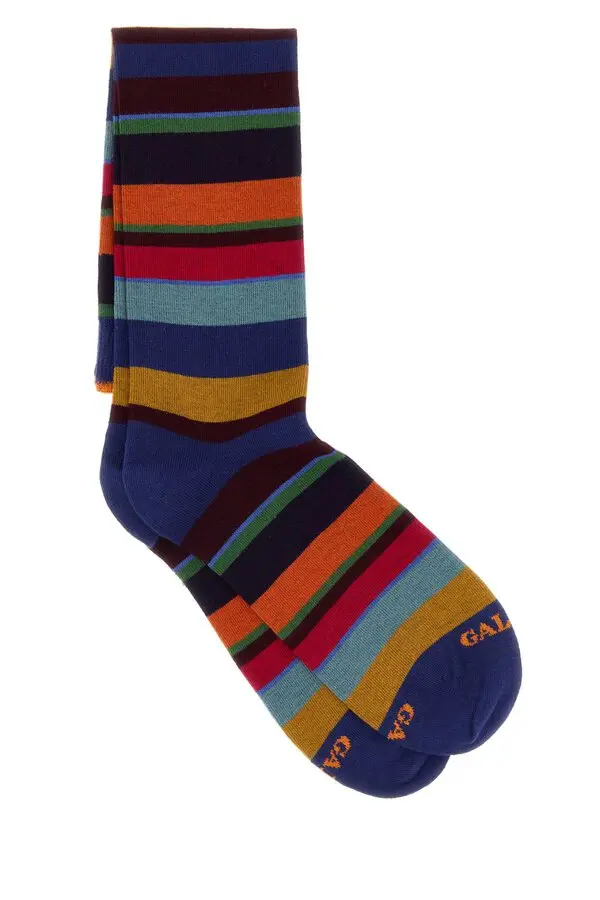 GALLO Multicolored Mini Stretch Cotton Blend Socks For