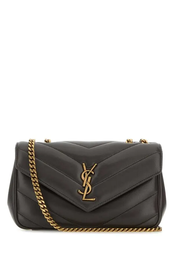 Saint Laurent 24cm X 14cm X 6cm Small Loulou Leather Shoulder Handbag - Grey
