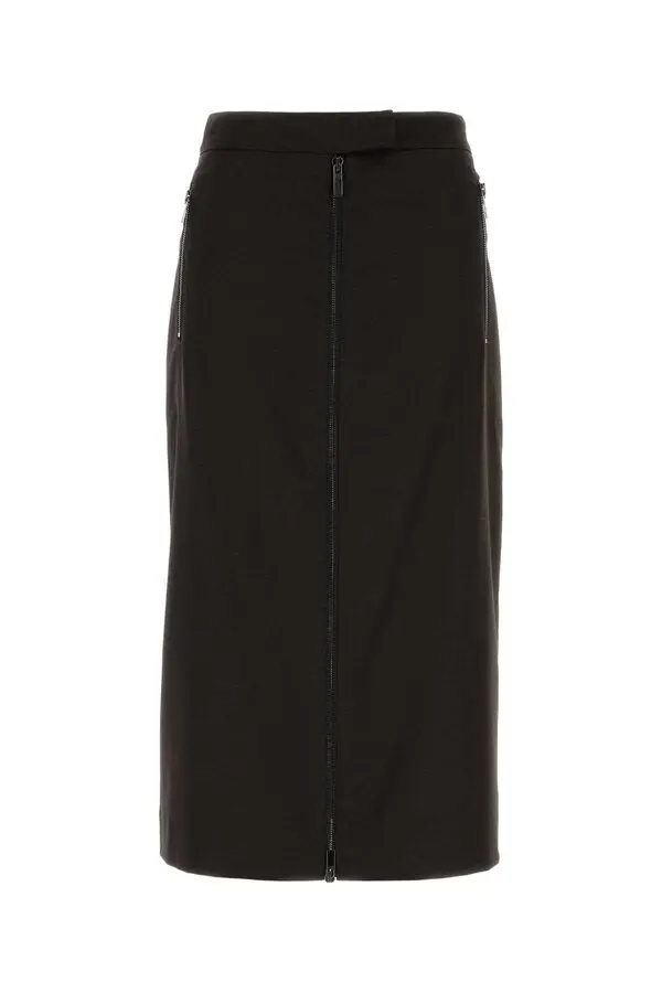LE SULLY STUDIO Dark Stretch Flannel Mini Skirt For