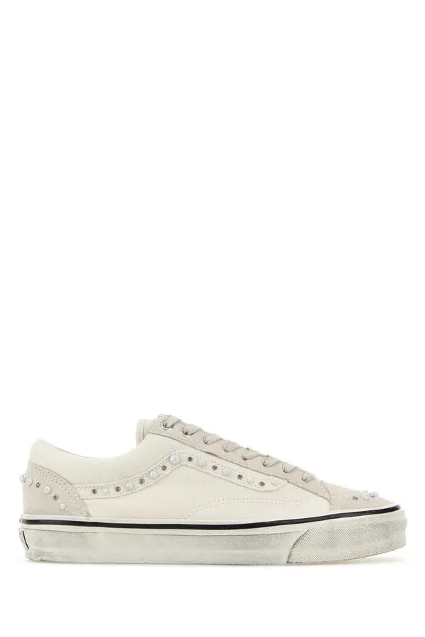 VANS Old Skool Sneaker In Canvas And Suede - White