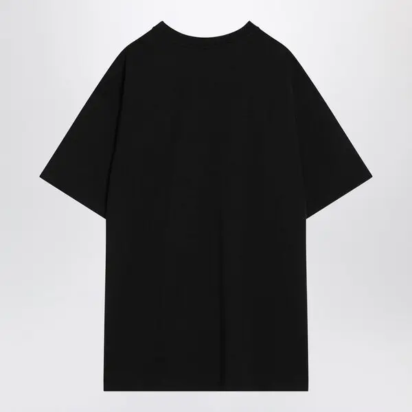 Givenchy Crewneck T-shirt With Logo Patch On The Front In Cotton - Black
