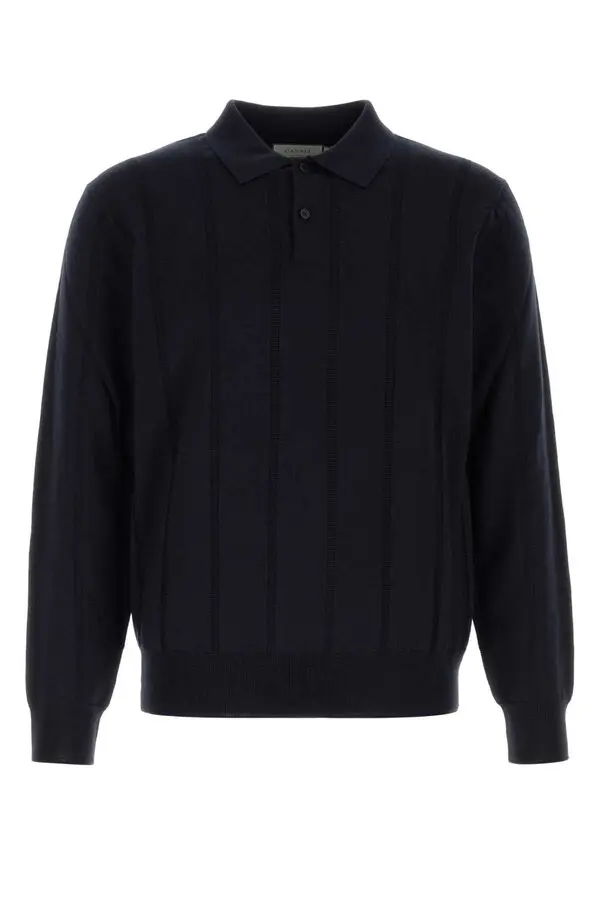 Canali Midnight Wool Polo Shirt
