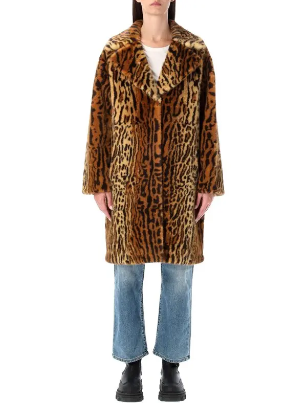 STAND STUDIO Leopard Print Faux Fur Coat - Leo