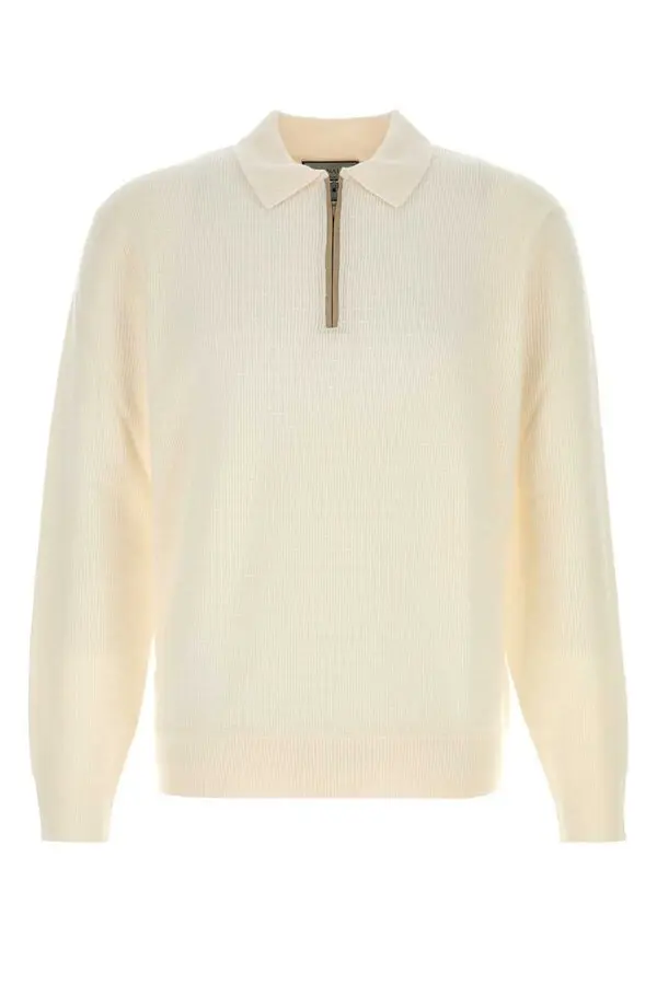 Canali Ivory Wool Blend Polo Shirt