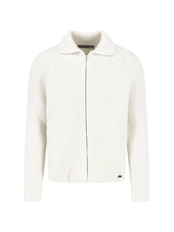 MASSIMO OSTI STUDIO Ribbed Knit Zip-up Cardigan