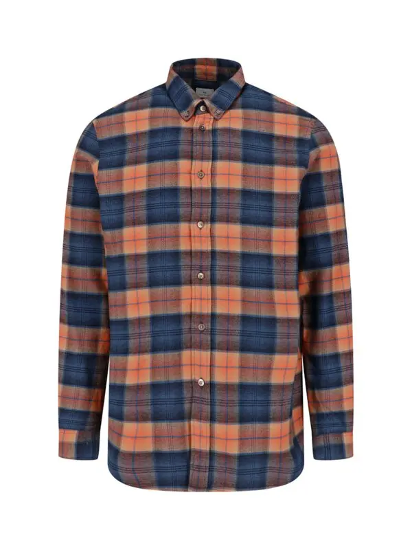 Paul Smith Plaid Button-down Shirt - Orange