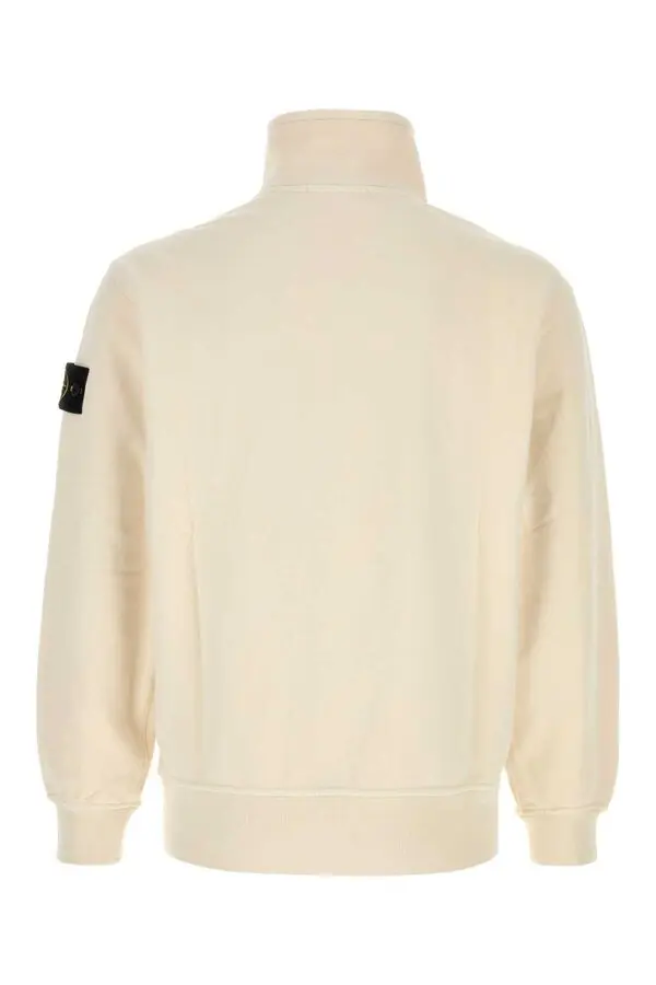 Stone Island Ivory Cotton Sweatshirt