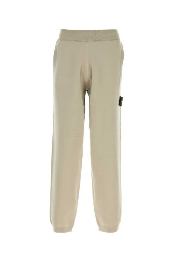 Stone Island Sage Wool Blend Joggers - Green