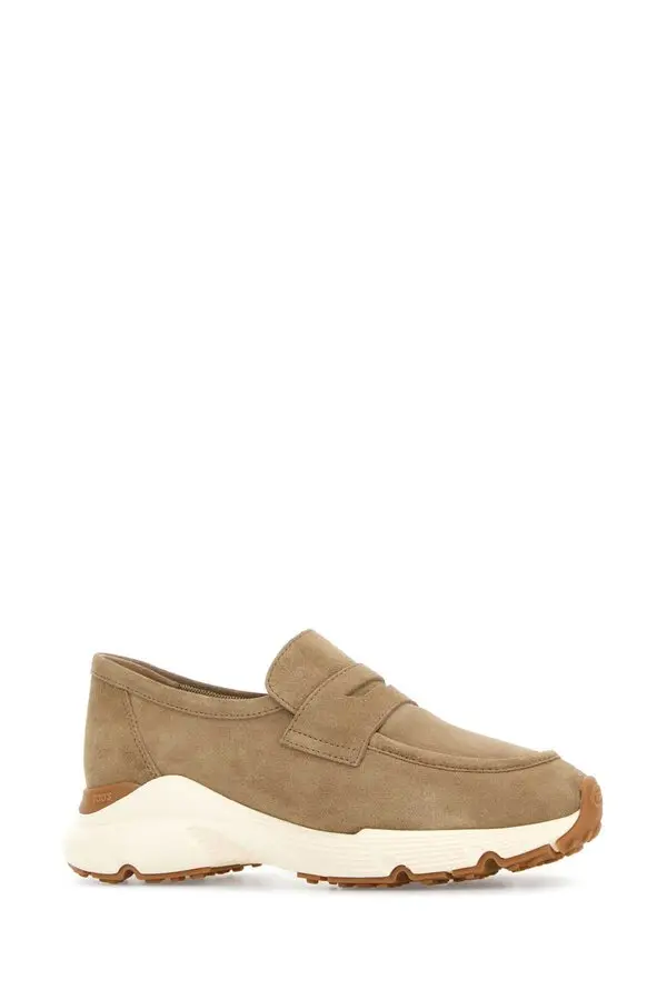 TOD'S Dove Grey Suede Loafers - Gray