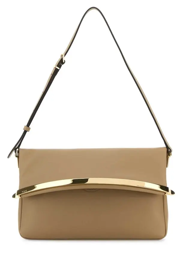 TOD'S Beige Leather Shoulder Bag - Brown