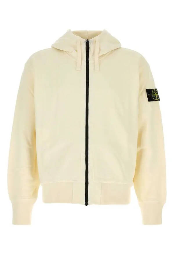 Stone Island Cream Cotton Sweatshirt