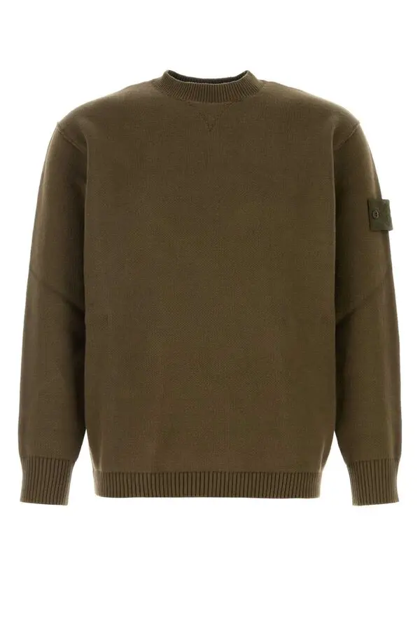 Stone Island Olive Stretch Cotton Sweater