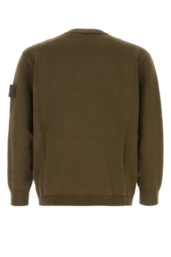 Stone Island Olive Stretch Cotton Sweater