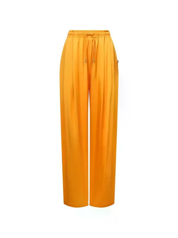DANAME Elasticated Pleat-detail Trousers - Orange